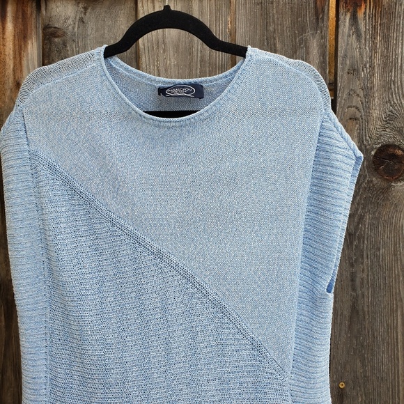 Magaschoni | Tops | Magaschoni Light Blue Knit Slouchy Top | Poshmark